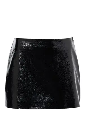 THE FRANKIE SHOP Mary Faux Leather Mini Skirt - Black