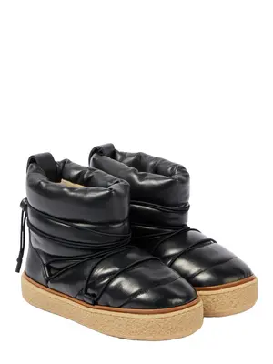 Isabel Marant Heta Leather Ankle Boots - Black