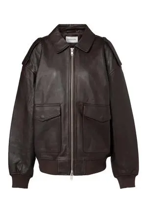 THE FRANKIE SHOP The Frankie Shop Viper Leather Jacket Brown