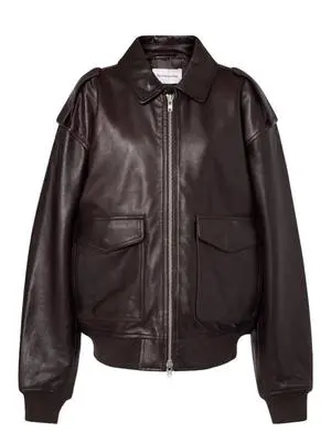 THE FRANKIE SHOP Viper Leather Jacket - Purple