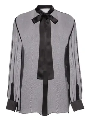 Dolce & Gabbana Tie-neck Silk Blouse - Black