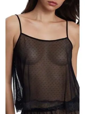 SKARLETT BLUE Entice Sheer Camisole - Black