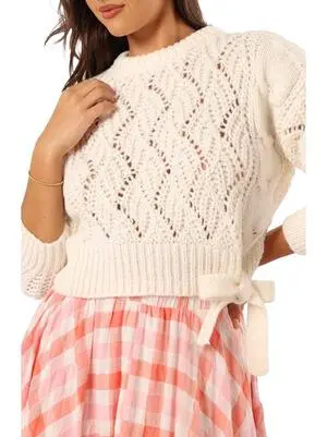 PETAL & PUP Birdie Open Stitch Sweater - Cream