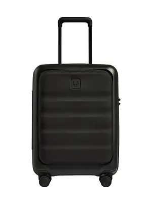 ANTLER Icon Stripe Pocket-front Hard-case Cabin Suitcase 55cm - Black