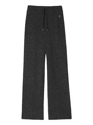 Sandro Rhinestone-embellished Knitted Trousers - Charcoal Grey