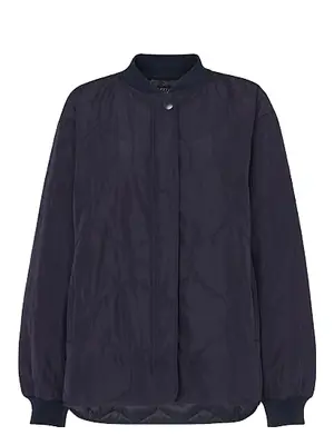 Whistles Ida Quilted Oversized Woven Jacket - Navy