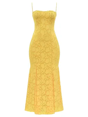 House Of CB Joan Lace-Up Maxi Dress - Apricot