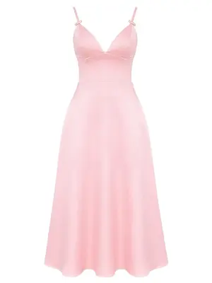 House Of Cb Bow Tie-embellished Satin Midi Dress - Parisian Rose