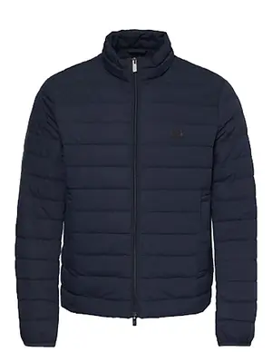Emporio Armani Badge Padded Slim-fit Woven-down Jacket - Blu Navy