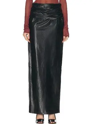 Khaite Winler Leather Maxi Skirt - Black