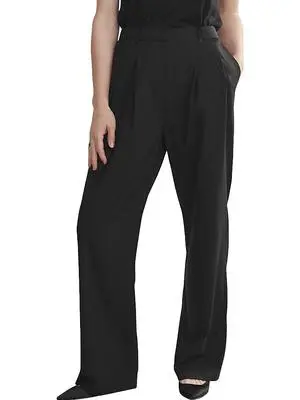 Jenni Kayne Jones Pleated Wool Pants - Black