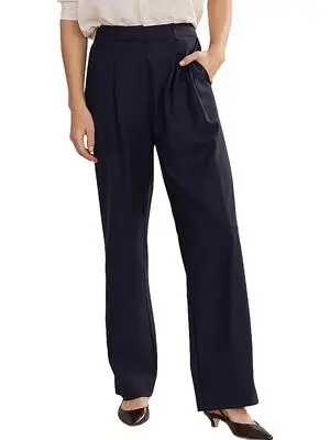 Jenni Kayne Jones Pleated Wool Pants - Navy