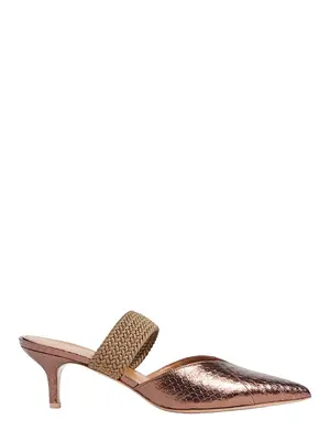 MALONE SOULIERS Maisie 45 Metallic Snake-effect Leather Mules - Bronze
