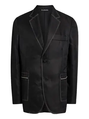 Acne Studios Topstitched Twill Blazer - Black