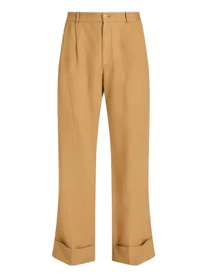 Acne Studios Cotton And Linen-blend Twill Trousers - Sand