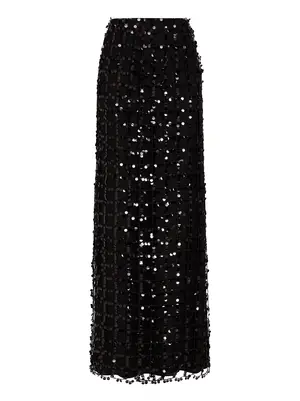Alberta Ferretti Sequined Maxi Skirt - Black