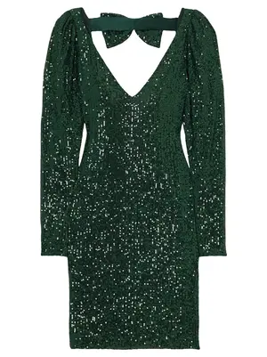 Caroline Constas Julia Sequined Tulle Mini Dress - Forest Green