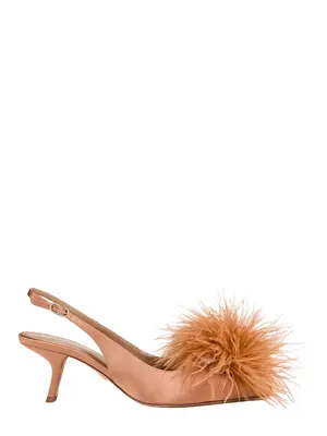Sam Edelman Bianka Feather-trimmed Slingback Pumps - Antique Rose