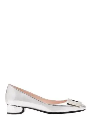 ROGER VIVIER Mirrored-leather Ballerinas - Silver