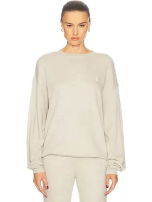 Eterne Oversized Crewneck Sweatshirt - Heather Oatmeal
