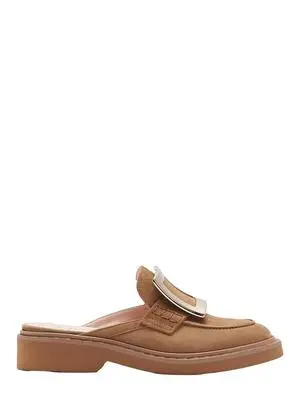 ROGER VIVIER Viv Rangers Buckle Loafers - Tan