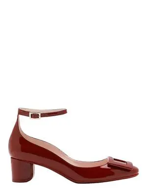 ROGER VIVIER Roundy Leather Pumps Red