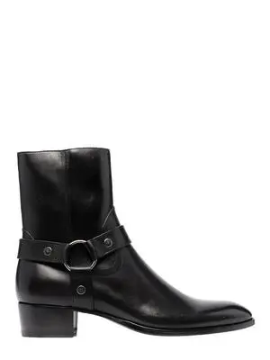SAINT LAURENT Wyatt Harness Boots In Leather