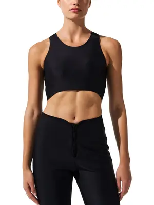 Perfect Moment Cropped Sports Bra - Black