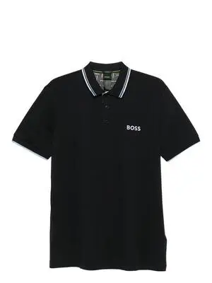 BOSS Contrast Logos Polo Shirt - Blue