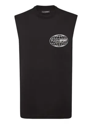PLEIN SPORT Logo Print Sleeveless T-shirt - Black
