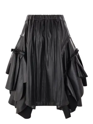 Comme Des Garçons Pleat-detailing Midi Skirt - Black