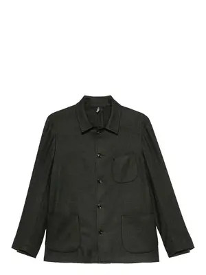DELL'OGLIO Single-breasted Shirt Jacket - Green