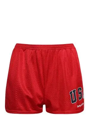 SPORTY & RICH Mesh Shorts - Red