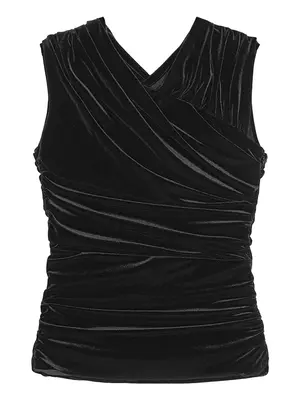 GANNI Ruched-detailing Top - Black