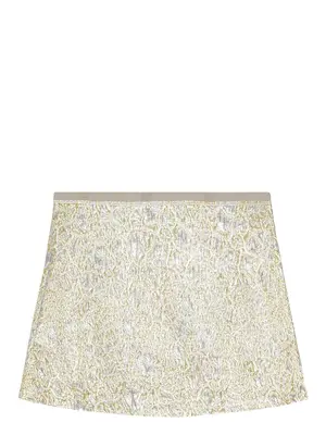 GANNI Metallic Cloqué Mini Skirt - Gold
