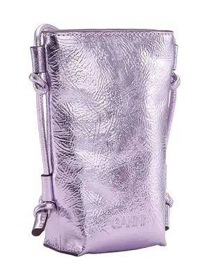 GANNI Metallic Cross Body Bag - Purple