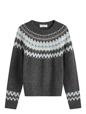 DUNST Fairisle Wool-blend Sweater - Charcoal Grey