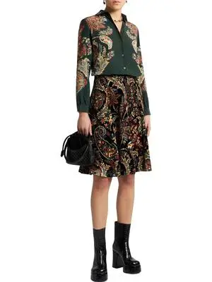 Etro Paisley-print Velvet Shirt - Black