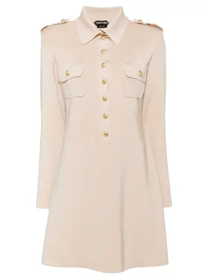 TOM FORD Ribbed Knit Mini Dress - Neutrals