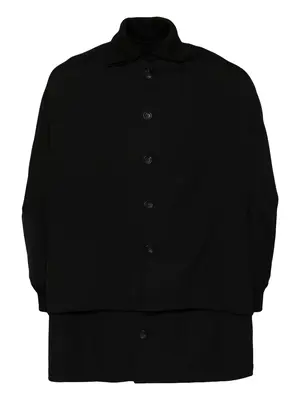 Yohji Yamamoto Single-breasted Wool Coat - Black