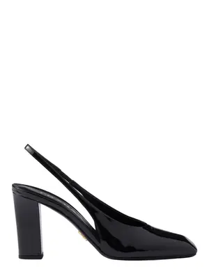 Prada 85mm Leather Slingback Pumps - Black
