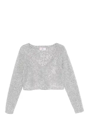 CHIARA FERRAGNI Lurex Sweater - Grey