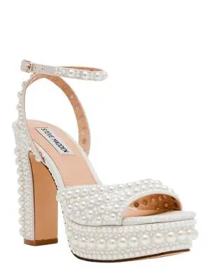 Steve Madden Assured Platform Sandals - Pearl