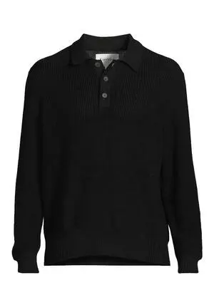 CORRIDOR Cotton Polo Sweater Black