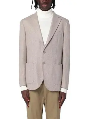 SANTANIELLO Wool-blend Single-breasted Jacket - Beige