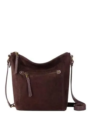 THE SAK Ashland Leather Crossbody Bag Mahogany Suede