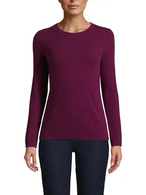 LANDS' END Lands' End Cashmere Sweater Raspberry Wine Heather