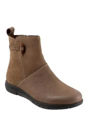Softwalk Adelaide Bootie - Brown Stone Nubuck