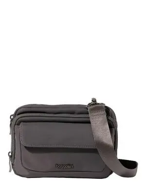 BAGGALLINI Modern Double Zip Crossbody Bag - Smoke Twill