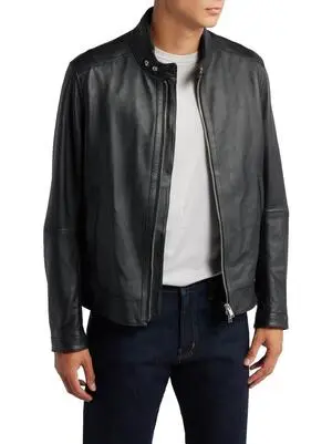 BOSS Mansell Leather Jacket - Black